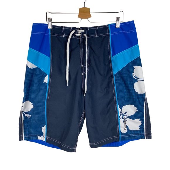 Speedo | Swim | Speedo Mens Tropical Blue Black Swim Trunks 38 | Poshmark